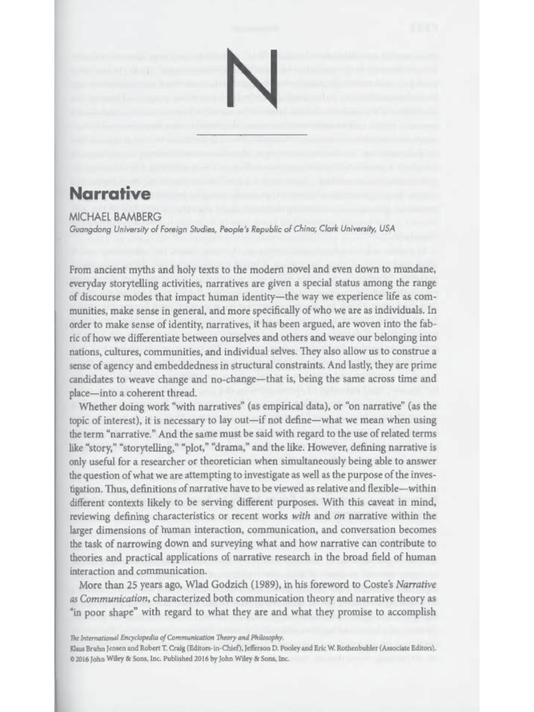 Bamberg 2016 Narrative Inquiry | PDF