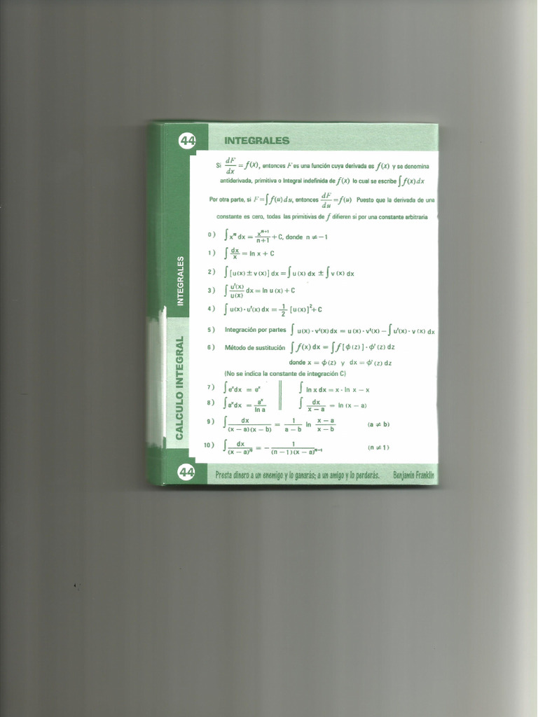 Formulario Integrales | PDF