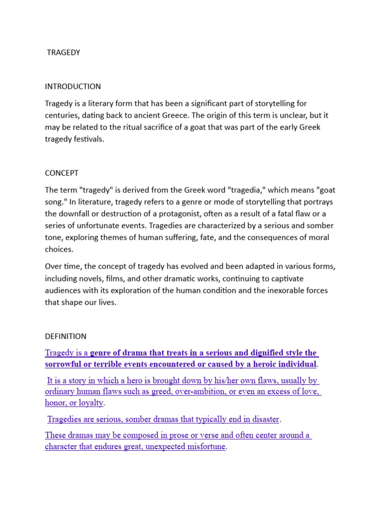 Characteristic of Tragedy | Download Free PDF | Tragedy