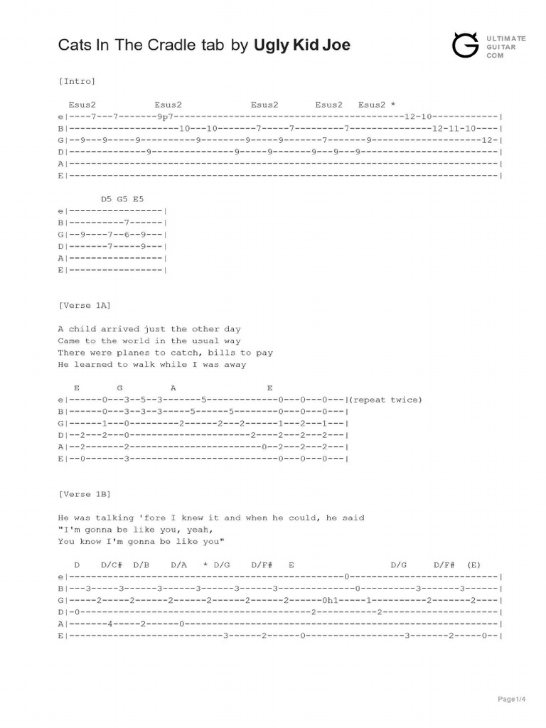 Cats in The Cradle Tab | PDF