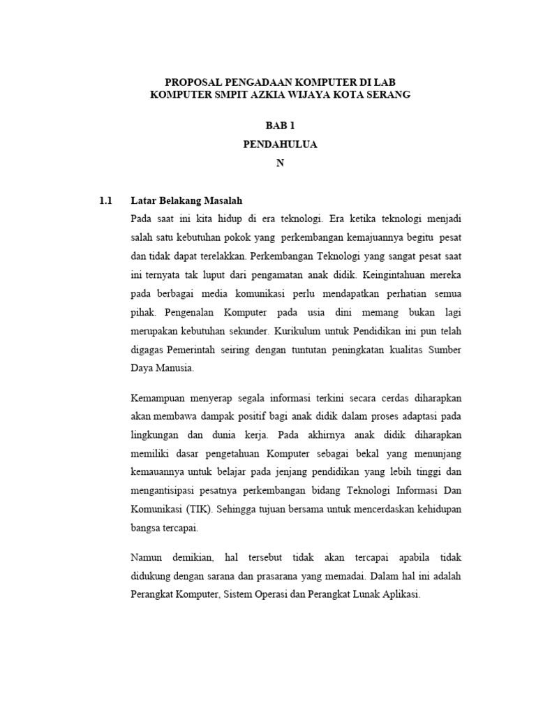 Proposal Lab Komputer | PDF