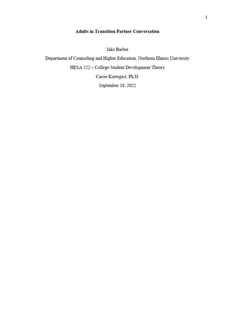 Adults in Transition Partner Conversation - Jake Barber | PDF