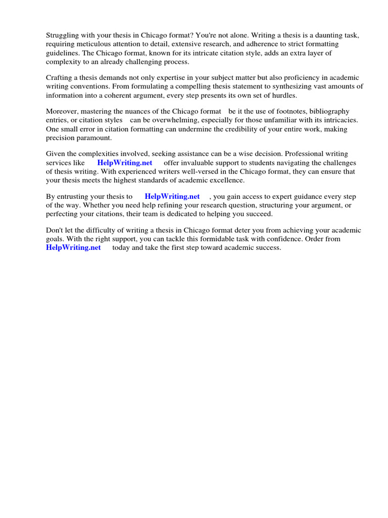Thesis Chicago Format | PDF