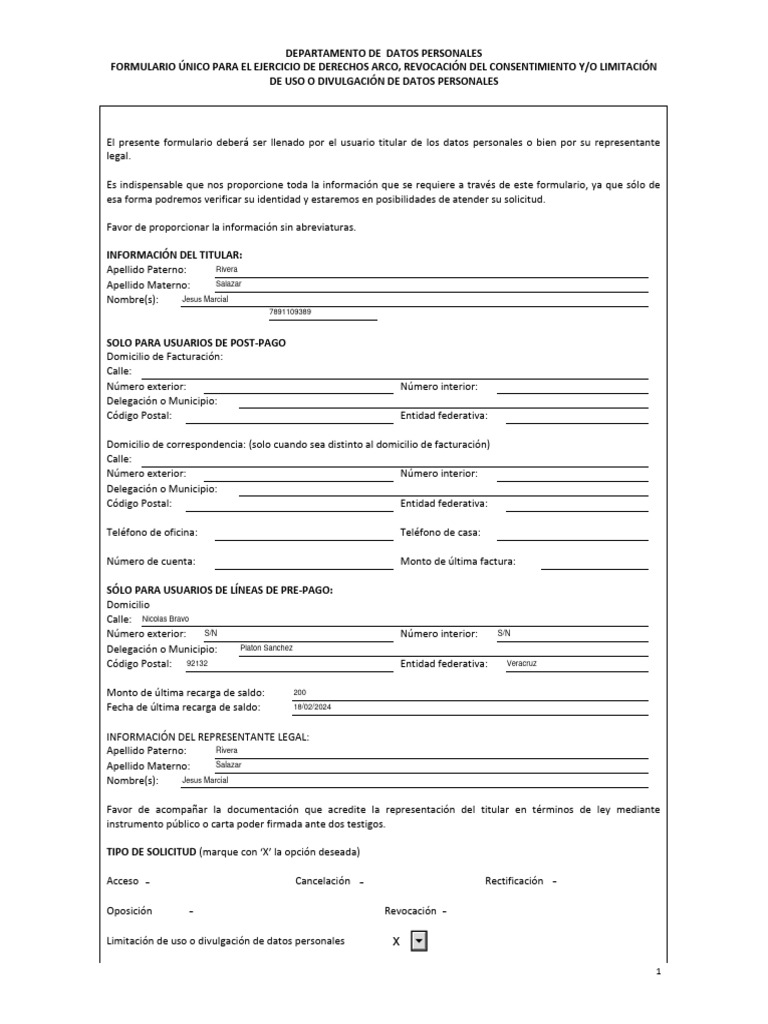 Formulario Unico Derecho Arco Junio 2022 v1 | PDF