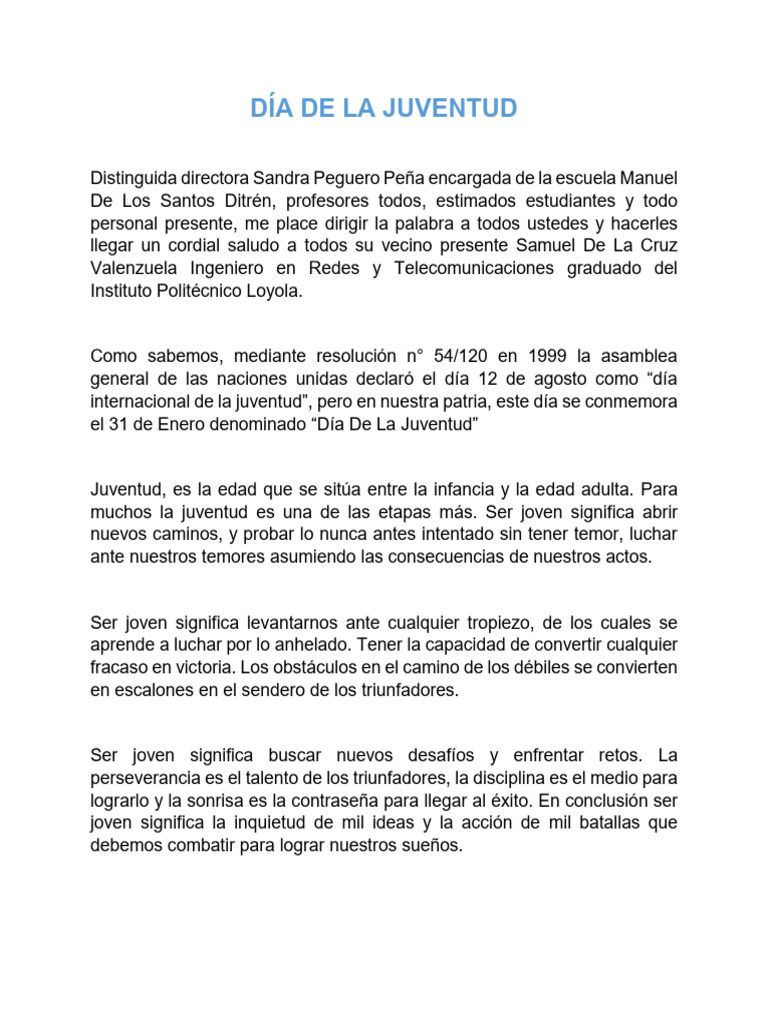 Día de La Juventud | PDF