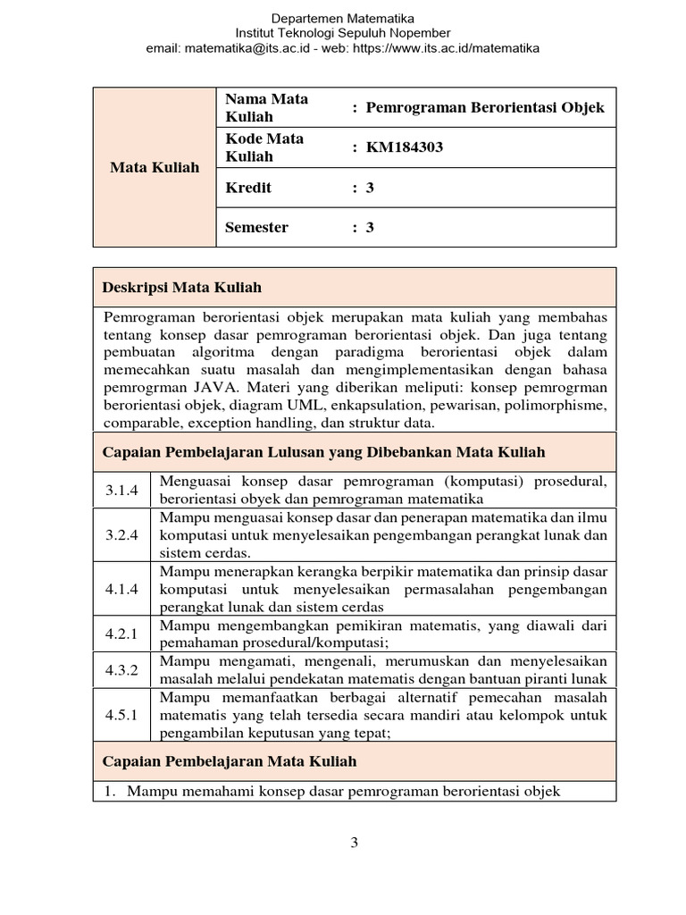 Pemrograman Berorientasi Objek | PDF