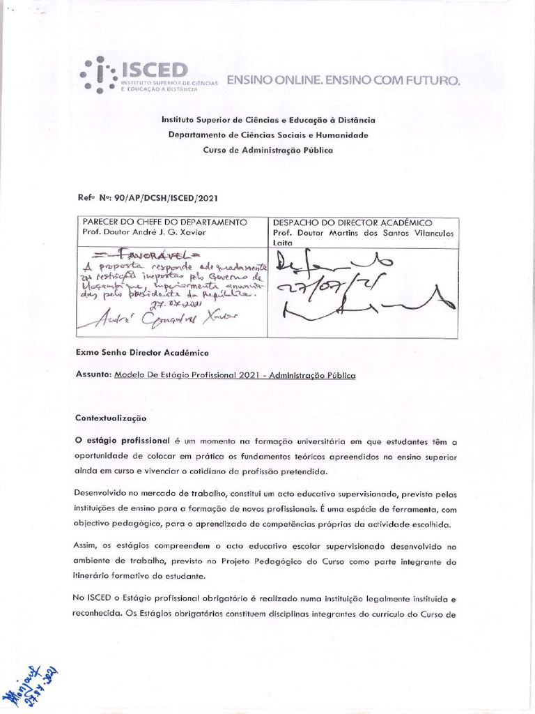 Modelo de Estagio Profissional 2021 - AP-compactado | PDF