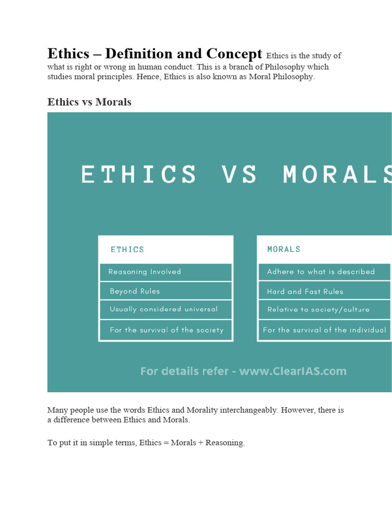 Ethics - Definition and Concept | PDF | Business Ethics | Morality