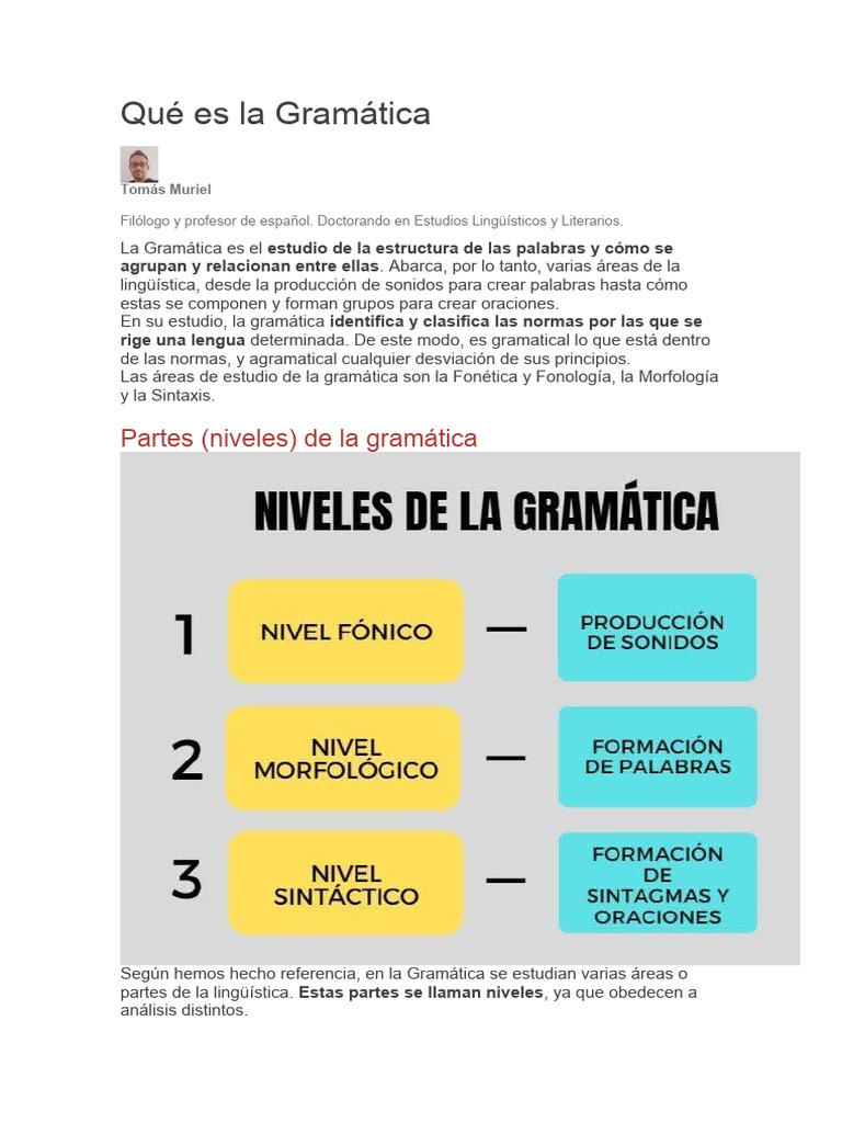 Qué Es La Gramática | PDF | Artes del Lenguaje y Comunicación