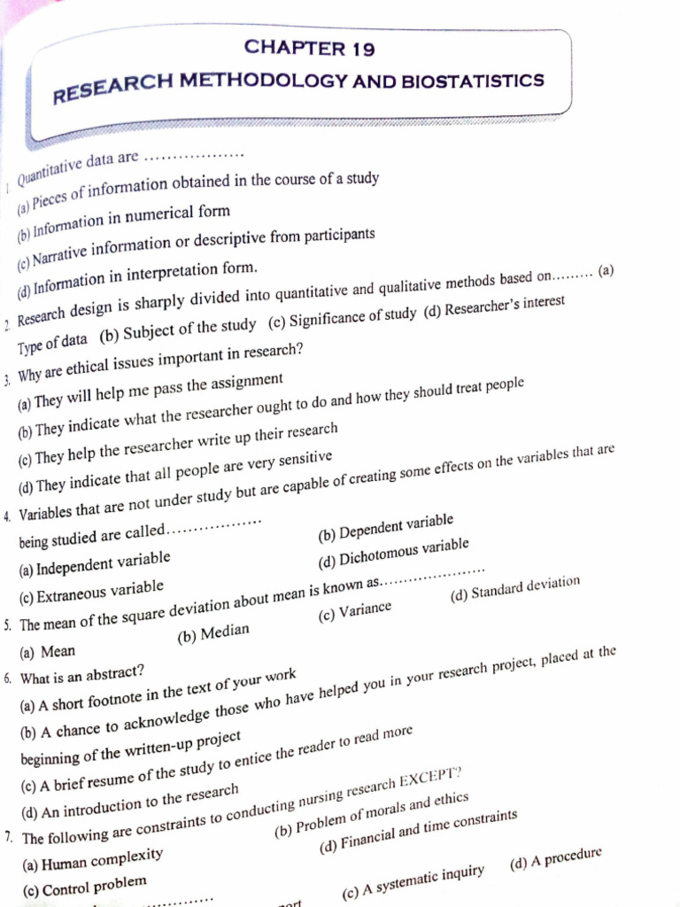 Research and Bio MCQ | PDF