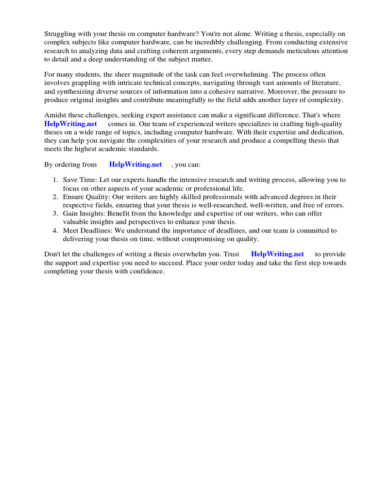 Thesis Computer Hardware | PDF