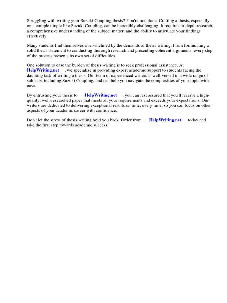Suzuki Coupling Thesis | PDF | Science & Mathematics