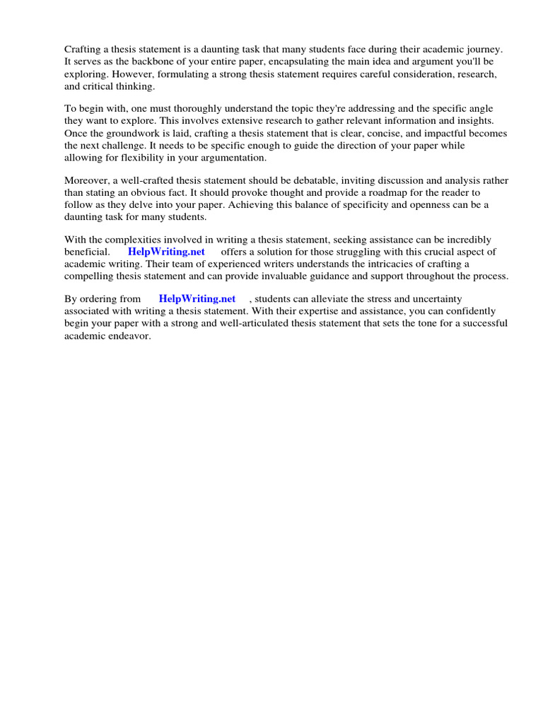 How to Craft a Strong Thesis Statement | PDF | Essays | Thesis