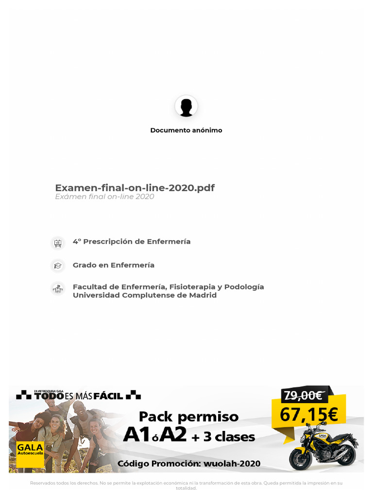 Wuolah Free Examen Final On Line 2020 | PDF