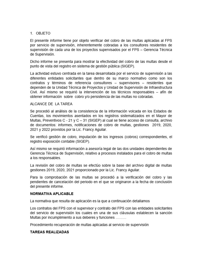 Inf Sup Multas | Descargar gratis PDF | Multa (pena)