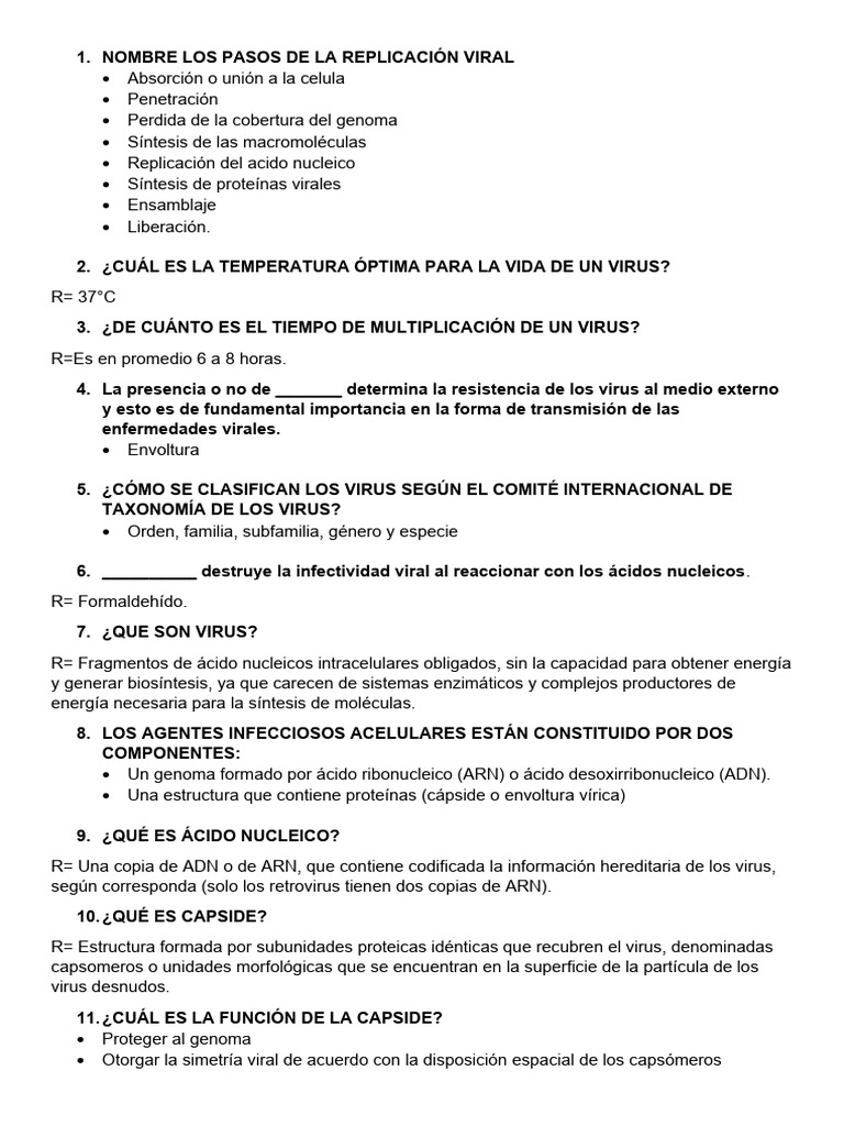 Banco de Preguntas Unidad 2 Micro Ii | PDF | Virus | VIH