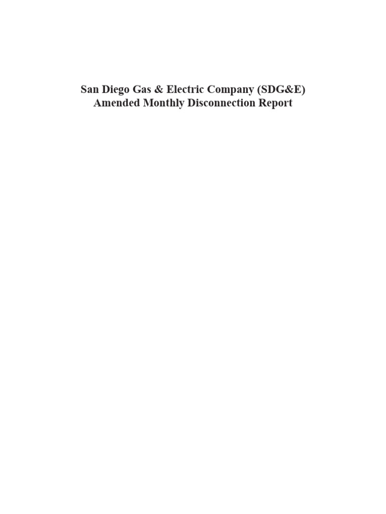 SDG&E Disconnection & Arrearage Report | PDF | Arrears | Economies