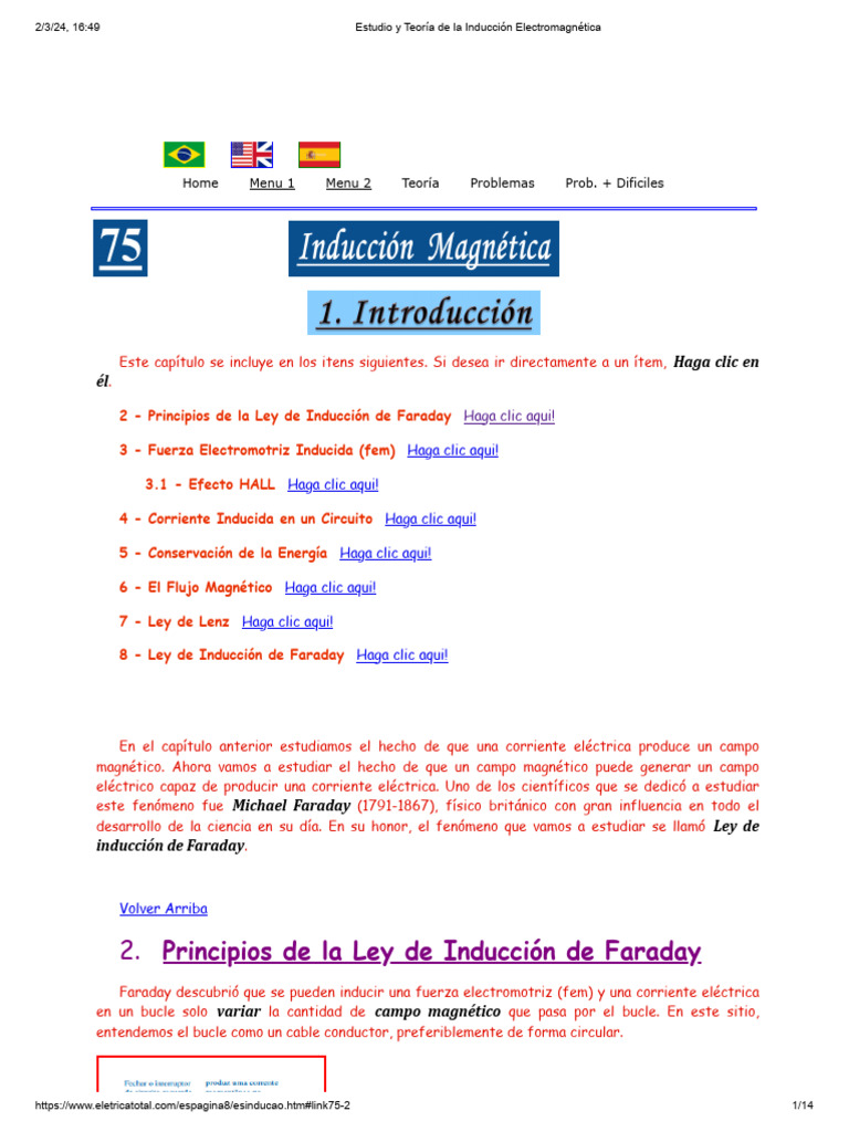 Estudio y Teoría de La Inducción Electromagnética | PDF