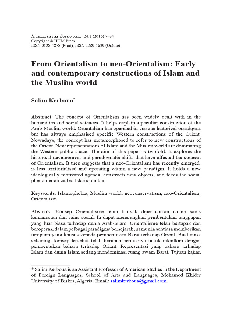 From_Orientalism_to_neo_Orientalism_Earl | PDF