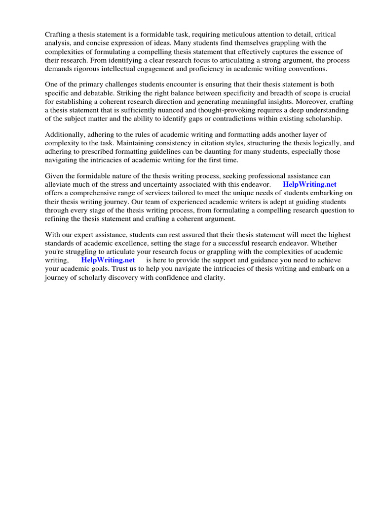 Thesis Statement Rules | PDF | Essays | Thesis