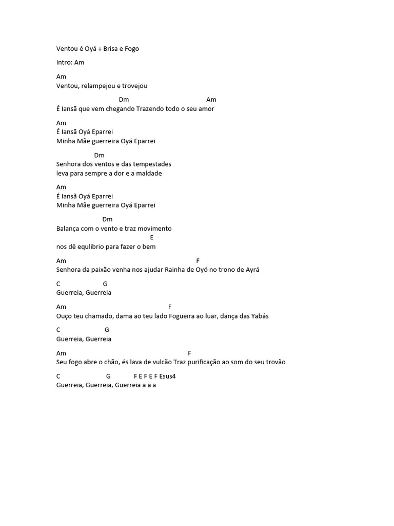 Ventou É Oyá | PDF