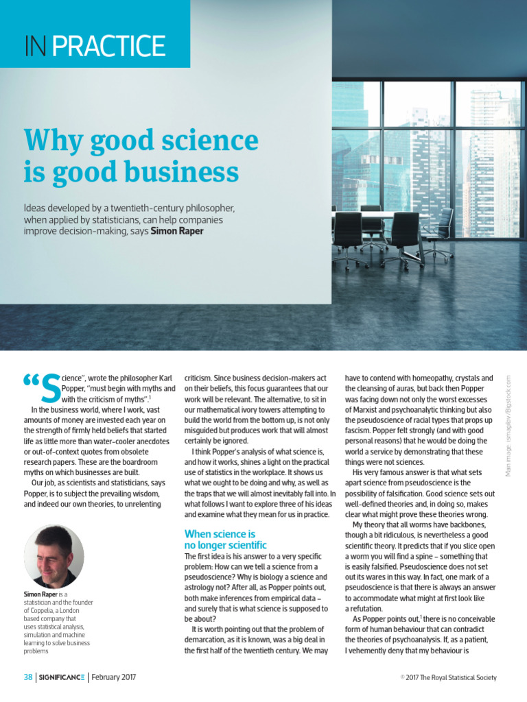 Significance - 2017 - Raper - Why Good Science Is Good Business | PDF ...
