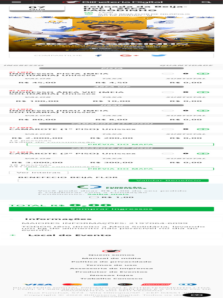 Bilheteria Digital Ingressos Feijoada Da Beija - 2 | PDF