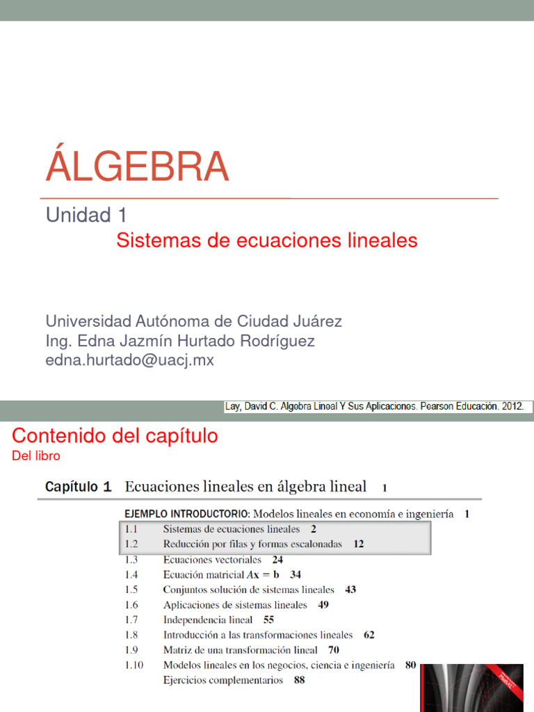 Álgebra - Sistemas de Ecuaciones Lineales - 1 de 5 | PDF