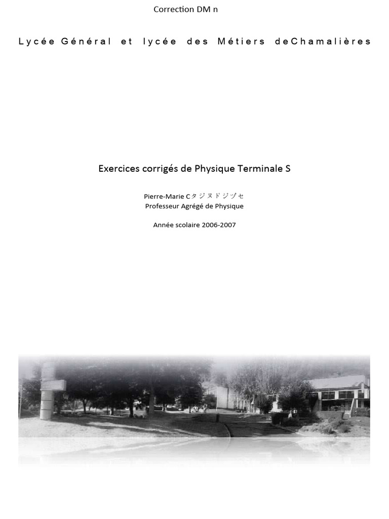 Exercices de Physique TS | PDF