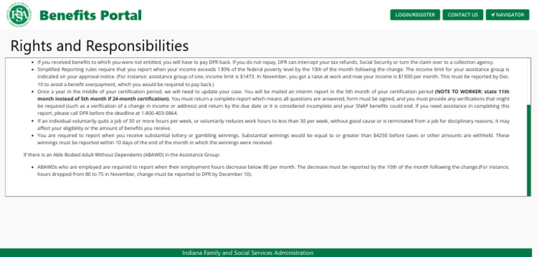 Rights and Responsibilities SNAP FSSA pg2 | Download Free PDF ...