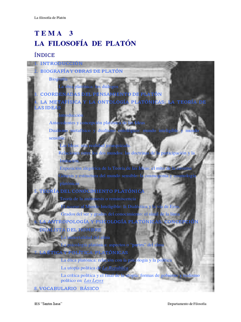 Tema 3 PlatÃ N 1 | PDF | Platón | Conocimiento