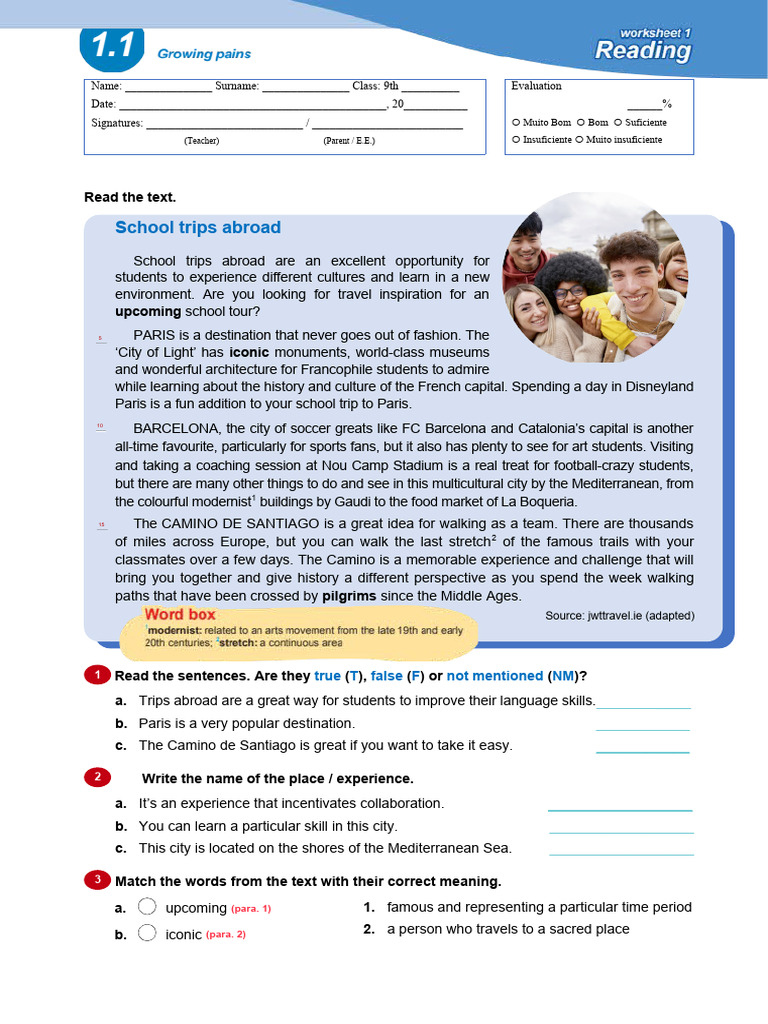 Enga9 Worksheets Reading 1 p37 39 | PDF | Anxiety | Psychology