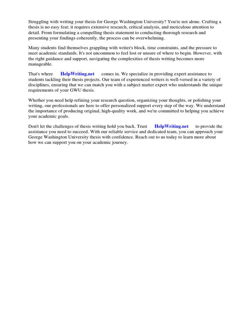 George Washington University Thesis | PDF