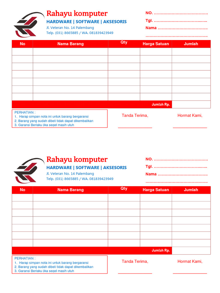 Nota Toko Komputer | PDF | Griya & Taman