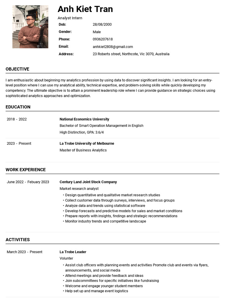 CV Anh Kiet Tran | PDF