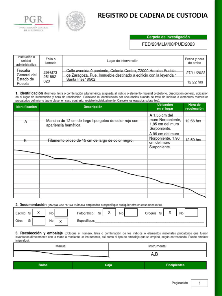 Cadena de Custodia de Indicios Biológicos | PDF | Mala conducta | Justicia