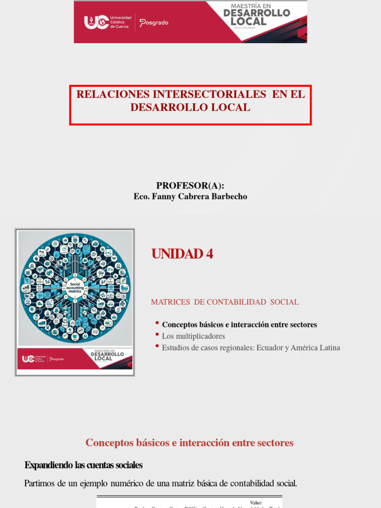 Diapósitivas Unidad4_Matrices de contabilidad social | PDF | Valor ...
