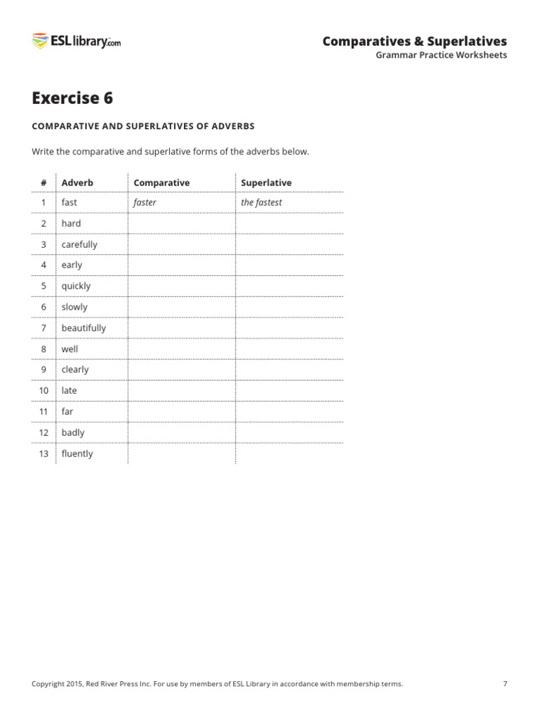 Comp y Sup Adverbs PG 7 y 8 | PDF | Adverb | Languages