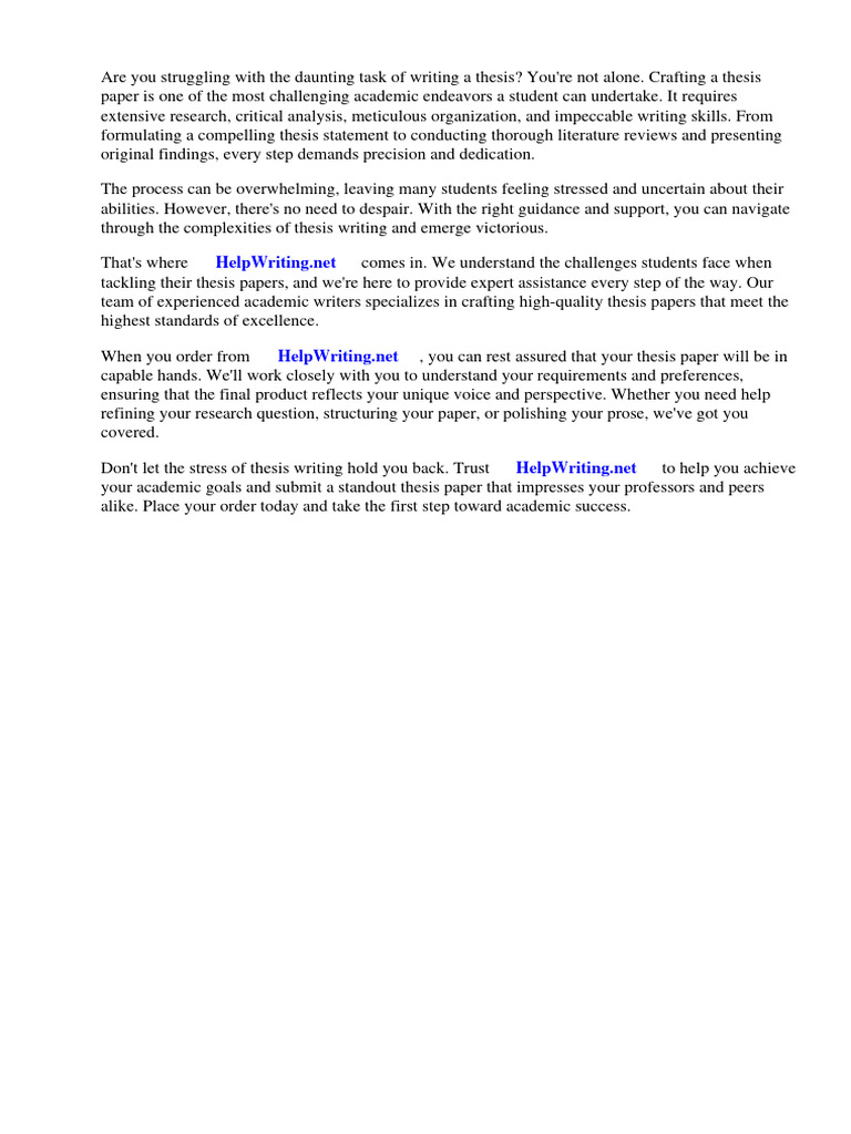 Sample of Thesis Paper PDF | PDF