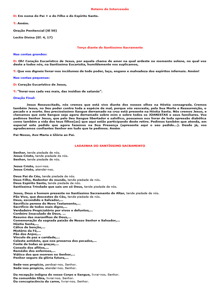 Terço Diante Do Santíssimo Sacramento Pdf