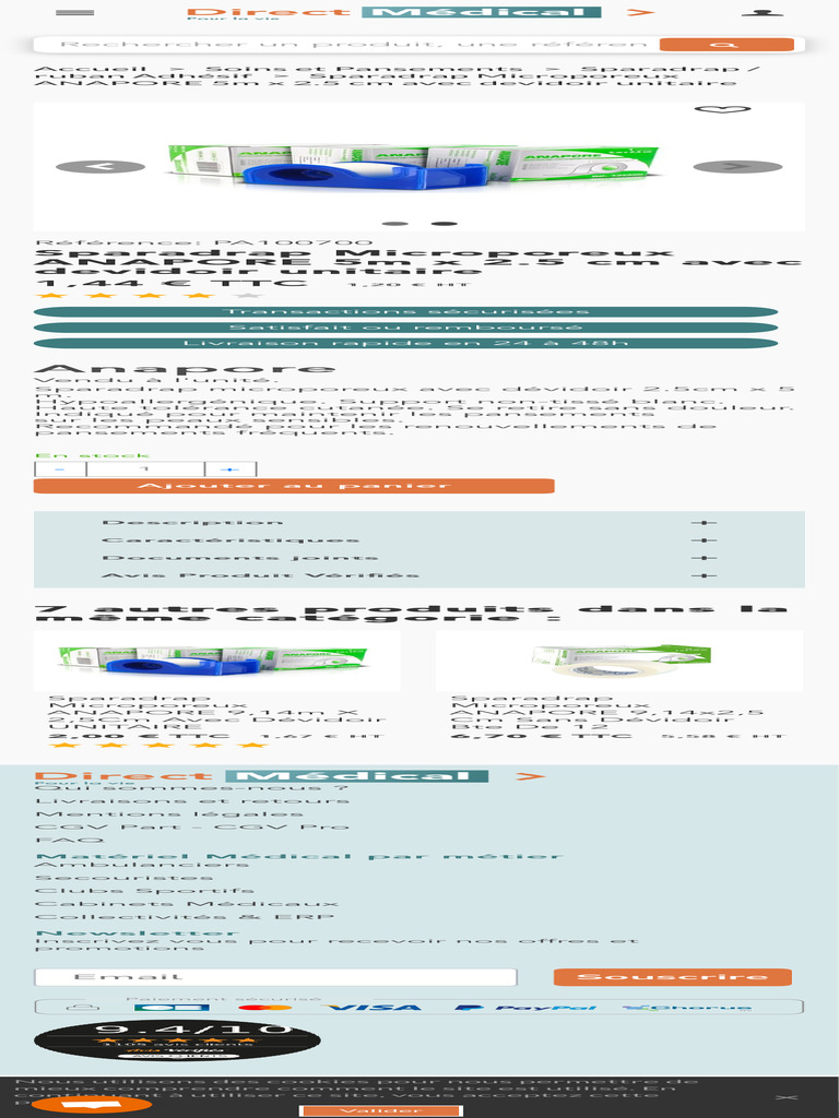 Ruban Adhésif 2.5 CM X 5 M - Ruban Adhesif - Direct Médical | PDF