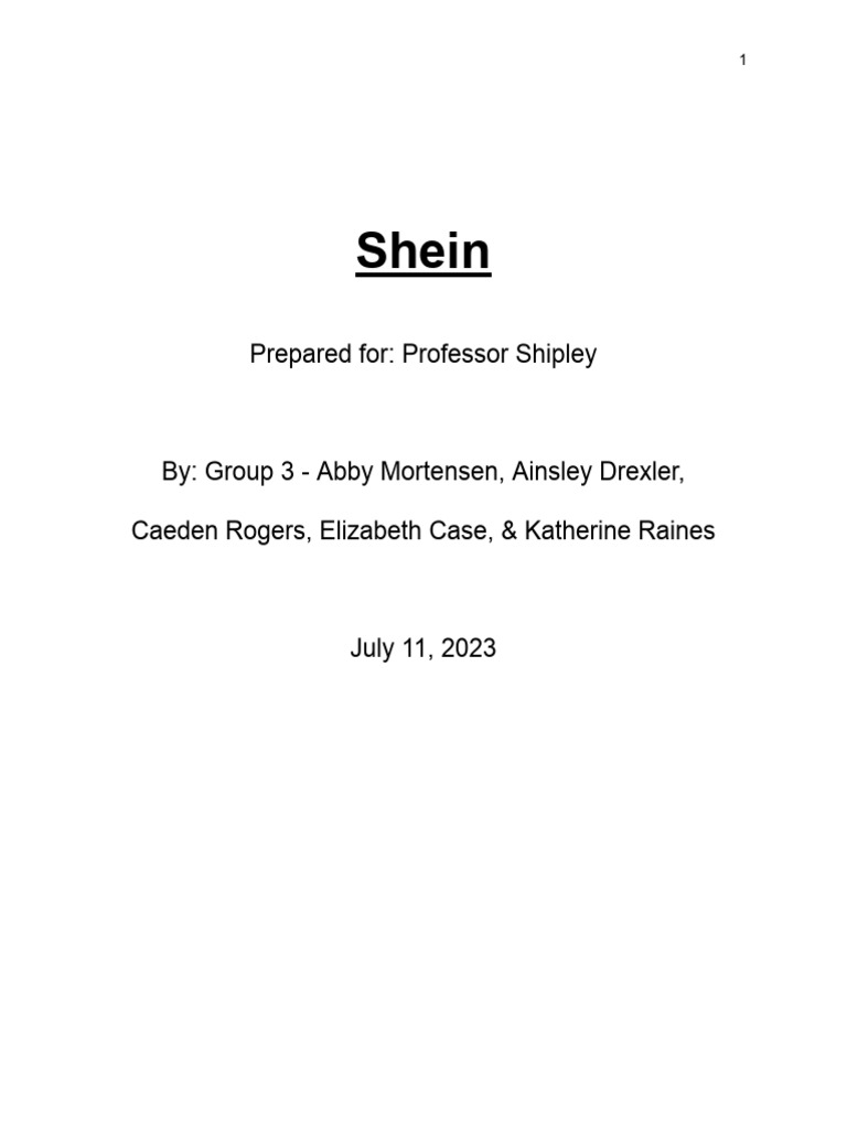 Shein Trustworthiness and Market Analysis | PDF | Survey Methodology ...