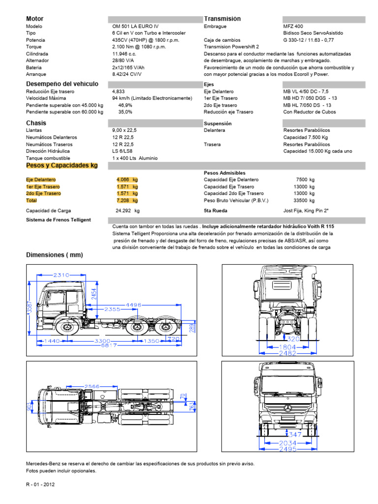 Actros 3344 S 6x4 Euro IV | PDF | Eje | Bienes manufacturados
