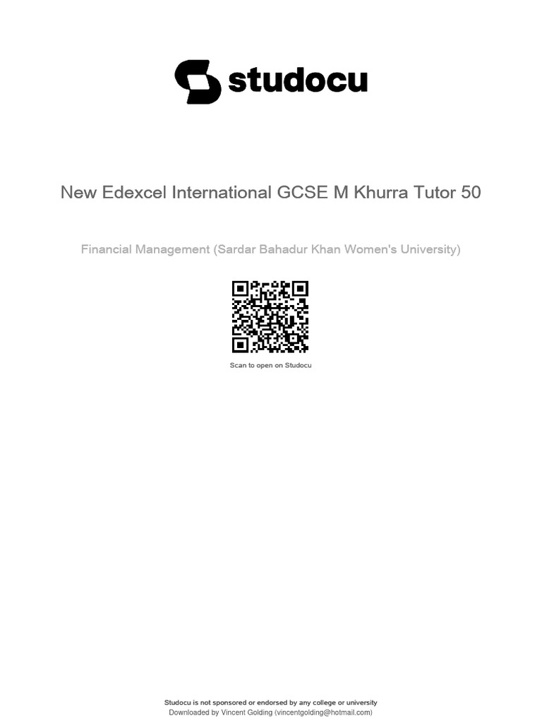 New Edexcel International Gcse M Khurra Tutor 50 | PDF