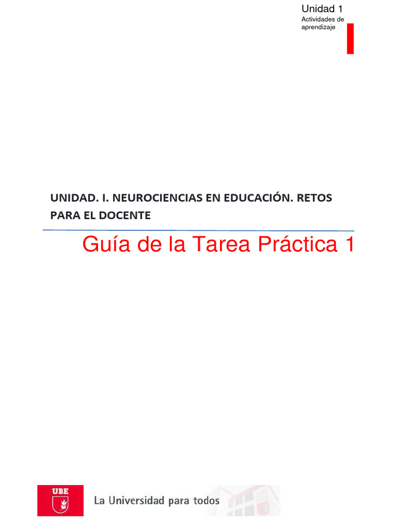 TAREA PRÁCTICA 1 U1.NEU | PDF | Sicología | Aprendizaje