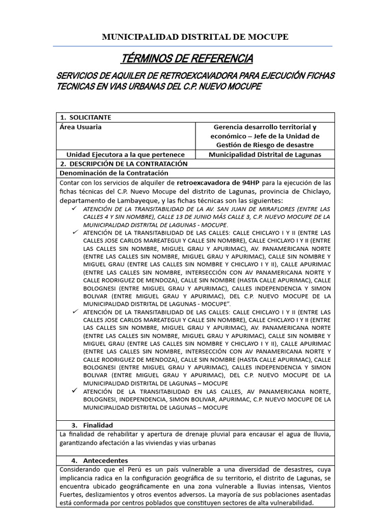 TDR Retroexcavadora Ok | PDF