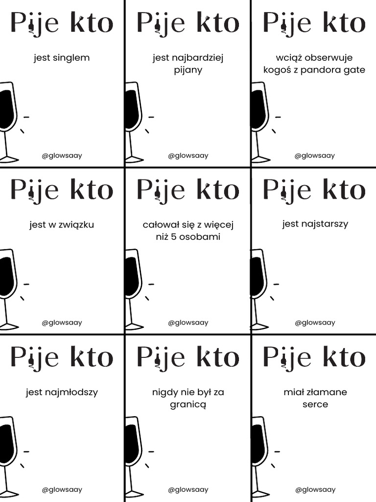 Pije kto - formy do druku | PDF