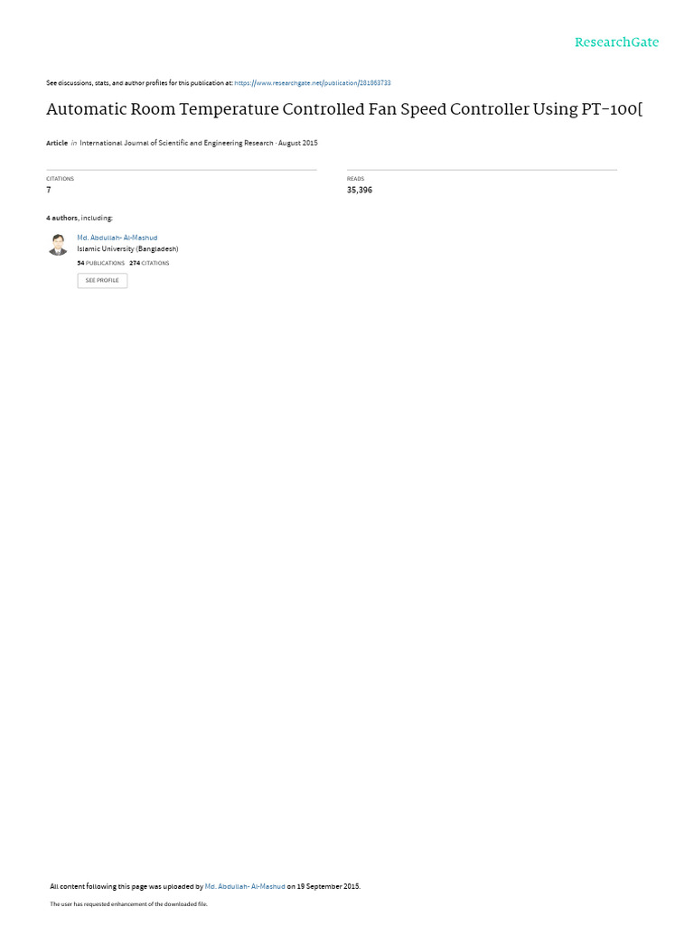 Automatic Room Temperature Controlled Fan Speed Controller Using PT 100 ...