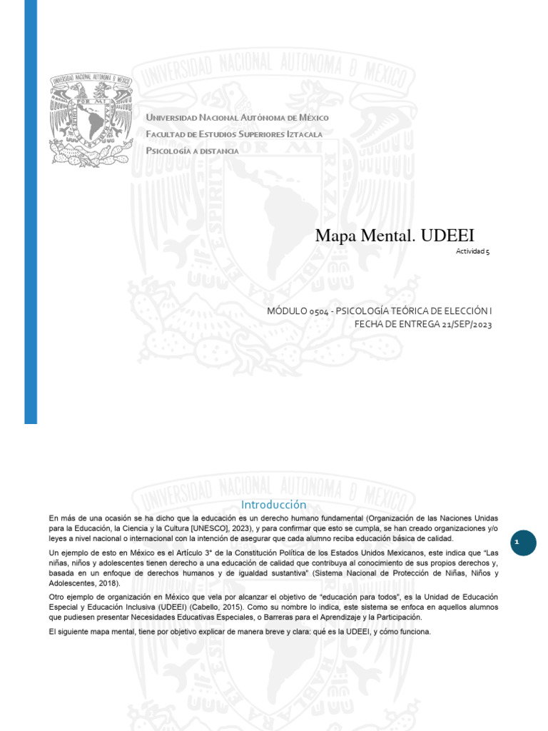 Mapa Mental UDEEI | PDF | México | Educación primaria