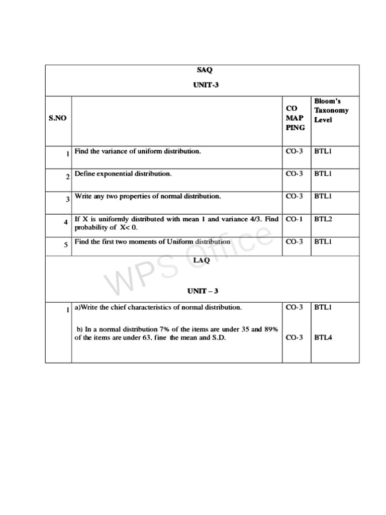 M3 Unit 3 QB Solutions | PDF
